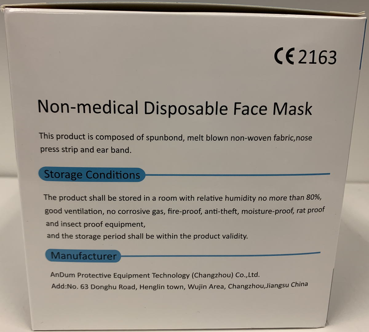 AnDum FFP2 Respirator with Ear Loops – Connecticut Biotech